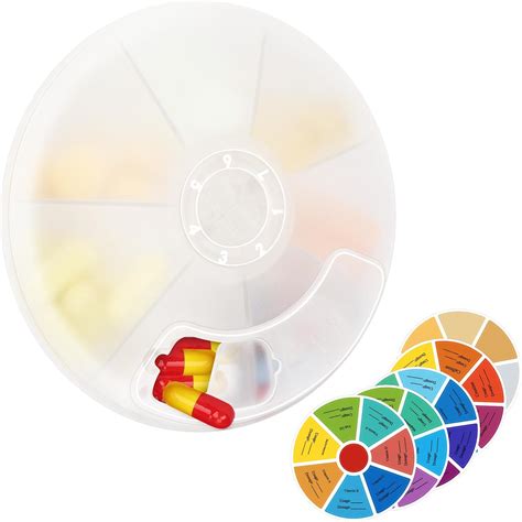 Fyy Travel Weekly Pill Organizer Push Button Pill Case