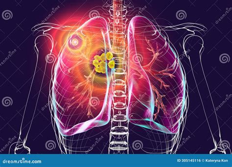 Primary Lung Tuberculosis 3d Illustration Stock Illustration