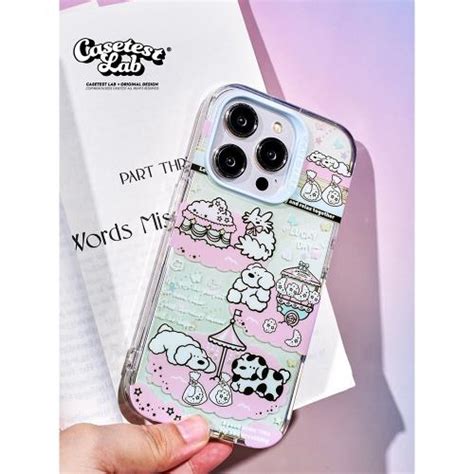 殼試驗云端小狗雙層印花適用iphone14promax手機殼少女心蘋果14pro原創iphone1314創意12pro全包13pro個性12