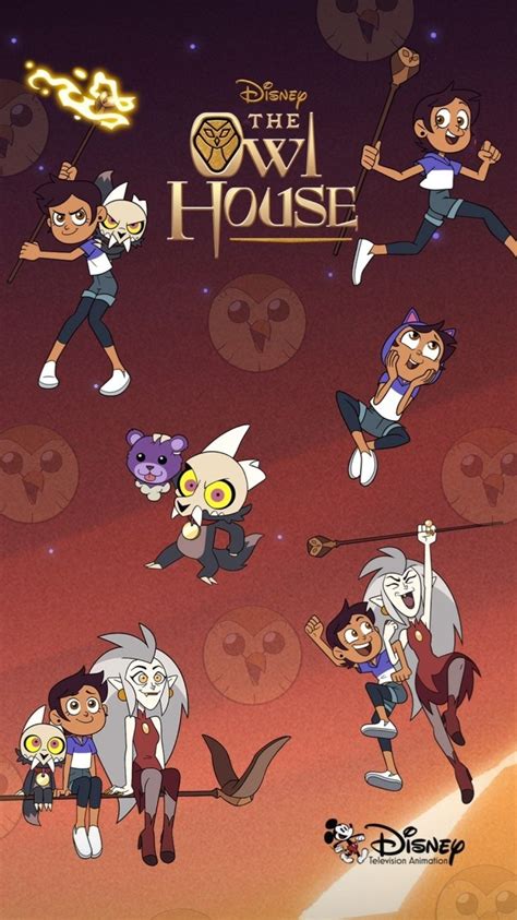 Cartoon Characters Flying Through The Air The Owl House Wallpaper