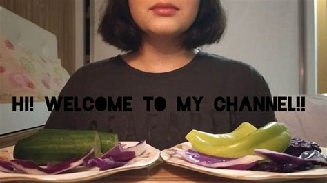 Eating Cucumber And Bell Pepperasmr Youtube
