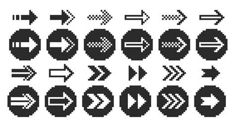 Premium Vector A Collection Of Pixel Arrows A Double Arrow A Mouse