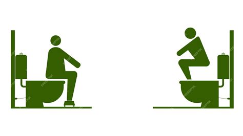 화장실에 제대로 앉아 경고 포스터 욕실 아이콘 벡터 일러스트 배경 프리미엄 벡터
