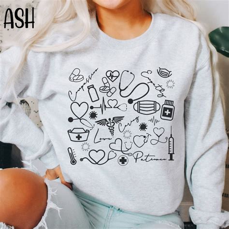 Nurse Sweatshirt Healthcare Worker Hospital Nurse Crewneck For Work