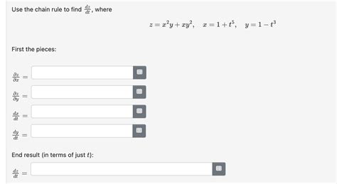 solved use the chain rule to find dzdt