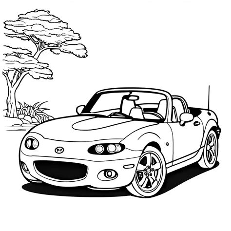 Mazda Mx 5 Miata Convertible Coloring Page Coloring Jungle