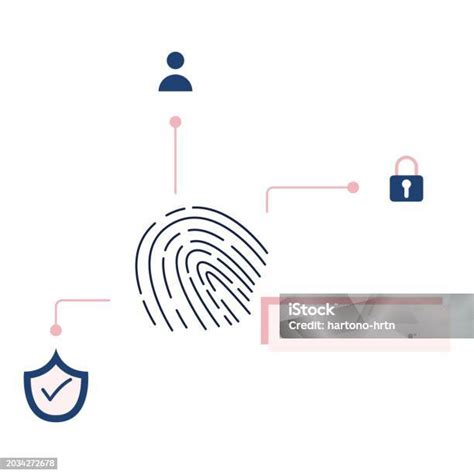 지문 스캔 식별 보안 개념 생체 인증 벡터 일러스트 레이 션 평면 스타일 와 Safer 인터넷 테마 편집 가능한 벡터 그림입니다 열쇠에 대한 스톡 벡터 아트 및 기타 이미지