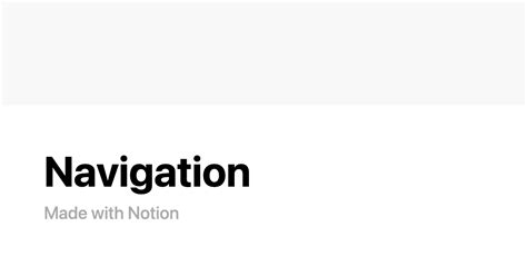 Navigation Notion