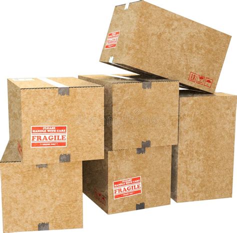 Cajas De Cartón De Carga De Envío Aisladas Foto de archivo Imagen de carga fichero