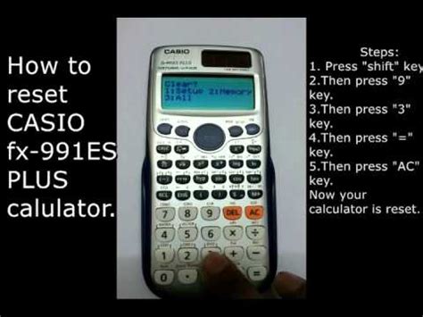 How To Reset Casio Fx 115es Plus