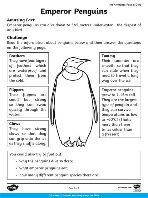 T Tp 2660823 Interactive Pdf Emperor Penguin Reading Comprehension