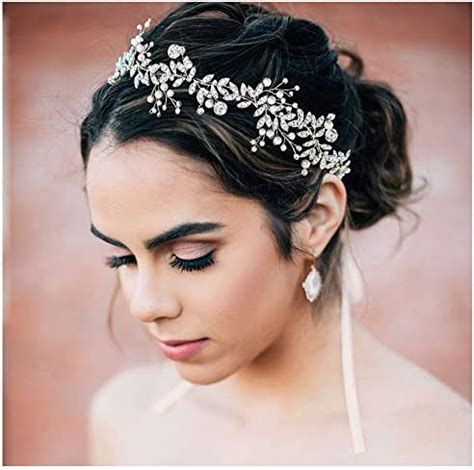 SWEETV Diadema De Cristal Para Novia Diadema De Boda Plateada Para