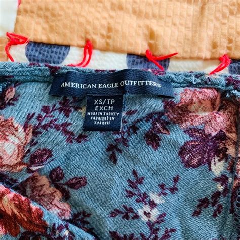 American Eagle Outfitters Tops American Eagle Blue Floral Peasant Blouse Sz Xs Poshmark