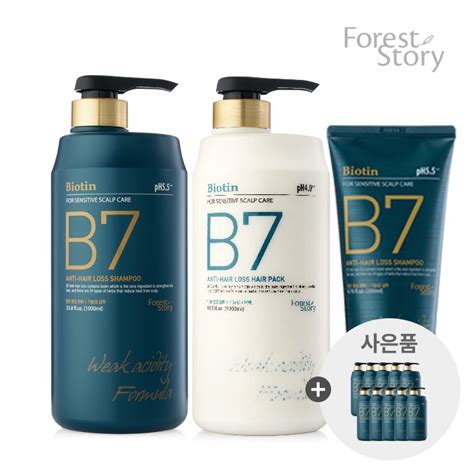 포레스트스토리 B7 약산성 탈모 샴푸 헤어팩 1000ml1000ml250ml 티몬