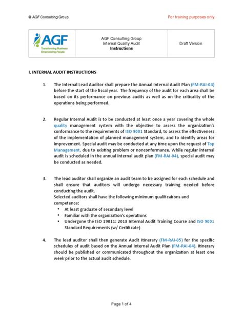 Iqa Procedure Workshop V1 Pdf Audit Internal Audit