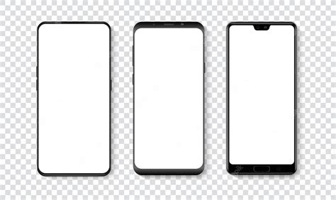 空白の白い画面で高品質の現実的なトレンディなスマートフォン プレミアムベクター