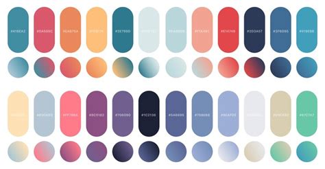 Premium Vector Set Of Vector Gradients Modern Combinations Of Colors And Shades