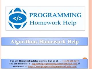 Algorithm Homework Help PPT