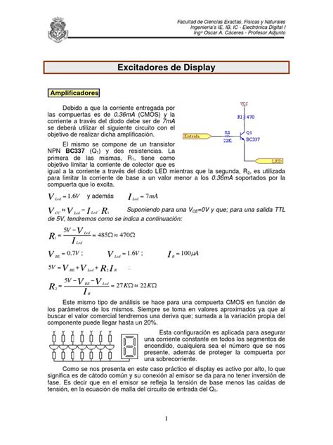 Circuito Amplificador Para Display De 7 Segmentos Pdf Diodo Emisor