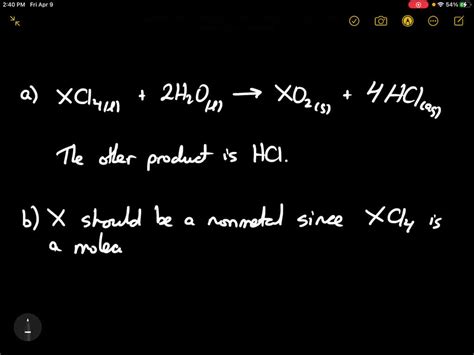 SOLVED An Element X Reacts With Oxygen To Form XO And With Chlorine To Form XCl XO Is A