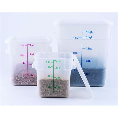 Winco Ptsc 12 Translucent Square 12 Qt Storage Container Lionsdeal