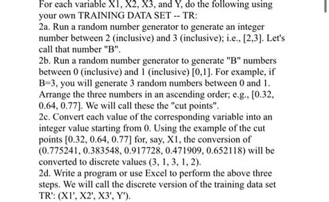 for each variable x1 x2 x3 and y do the following
