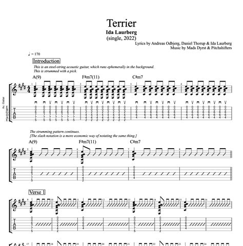 Terrier Ida Laurberg Vocal Bass Guitars Sheet Music Tabs Chords Lyrics
