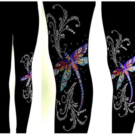 Plus Size Full Length Leggings Embellished Rhinestone Crystal Etsy