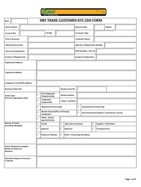 Pk Nbp Trade Customer Kyc Cdd Form Fill Online Printable Fillable Blank Pdffiller