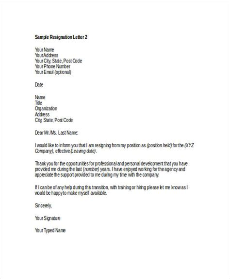 Thank You Resignation Letter Template Infoupdate Org
