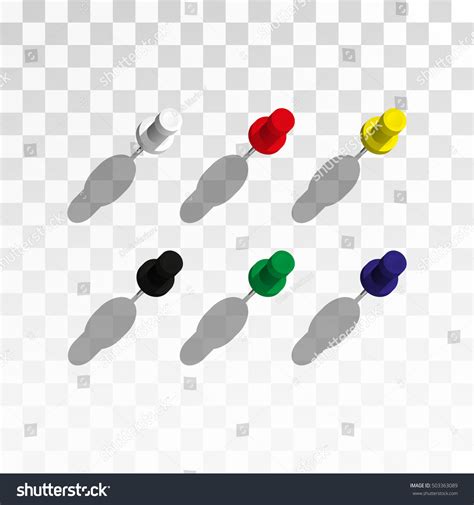 Thumbtacks Illustration Set Push Pins Different Stock Vector Royalty
