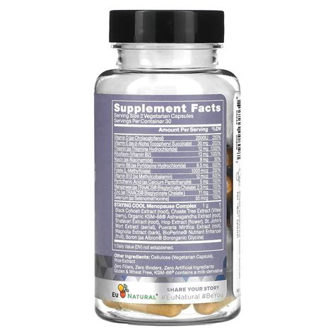 Eu Natural Staying Cool Vitex And Black Cohosh 60 Vegetarian Capsules