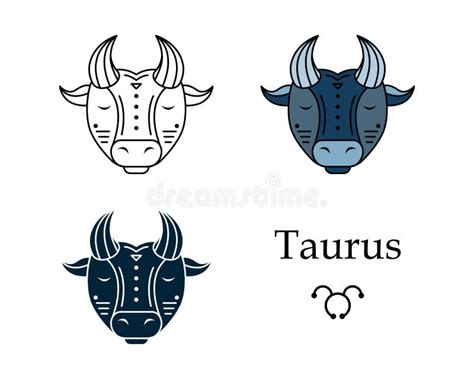 Vector Illustration Of A Zodiac Sign Taurus Line Art Simple Style