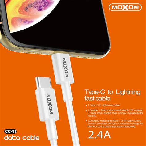 Cable Moxom Cc 71 Type C To Lightning Cell And Sell V18