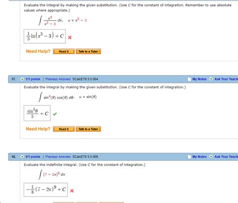 solved evaluate the integral by making the given