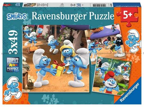 Smølfer 3x49 brikker puslespil Ravensburger 05625 4005556056255