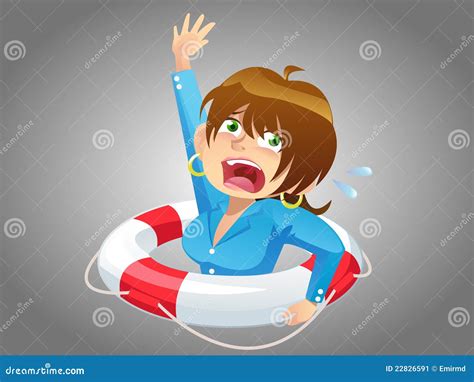 Woman Drowning Stock Illustration Illustration Of Sunken 22826591