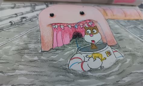 Sandy Cheeks Newt Aliens Crossover Rfanart