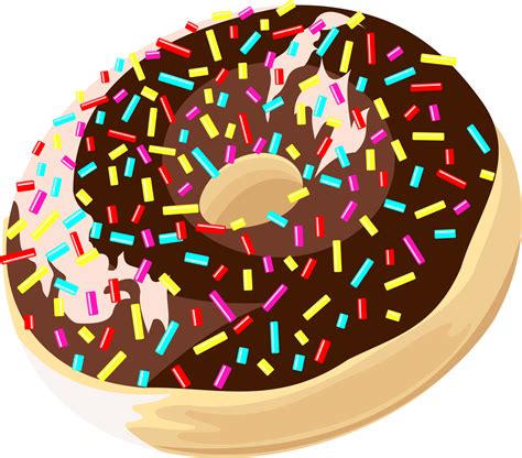 A Piece Of Donut Decorated With Dark Chocolate And Sparkles 17185496 Png