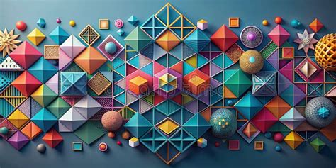 Background Featuring A Complex Array Of Geometric Shapes Ai Created