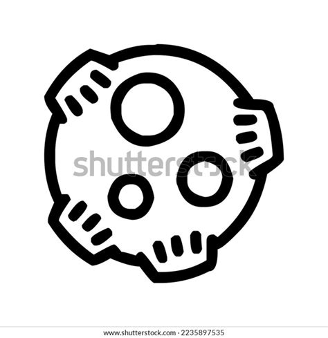 Planet Silhouette Line Art Black White Stock Vector Royalty Free
