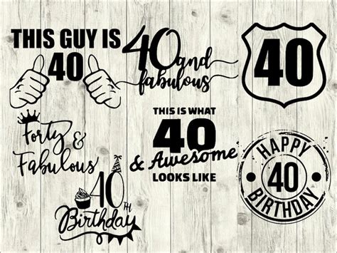 Th Birthday SVG Bundle Forty SVG Bundle Birthday Cut File Etsy