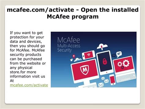 PPT Mcafee Com Activate Open The Installed McAfee Program PowerPoint Presentation ID