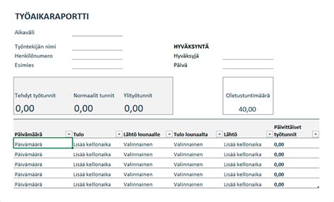 Ilmainen Työajanseuranta Tuntilista Ja Excel Pohjat Käyttöösi Deltabit