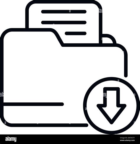 backup folder icon outline vector data storage file network stock
