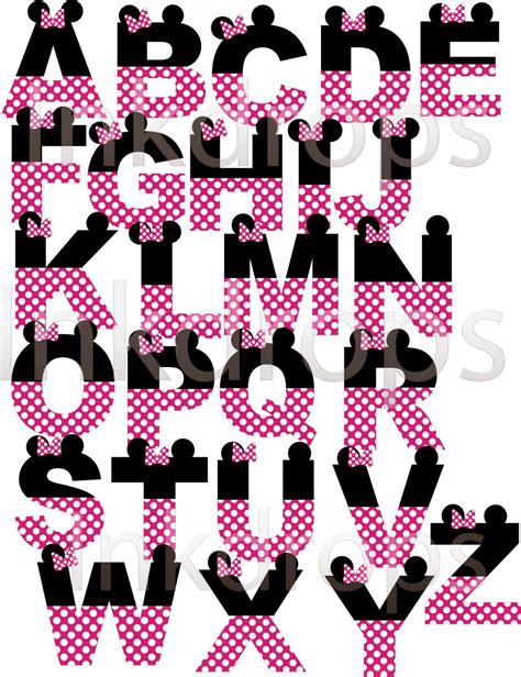 Free Printable Minnie Mouse Alphabet Letters