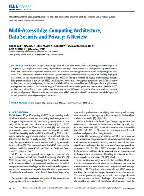 Pdf Multi Access Edge Computing Architecture Data Security And