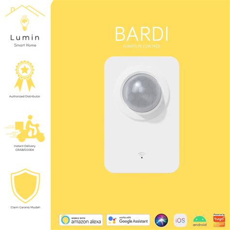 Bardi Smart Pir Motion Sensor Gerak Wifi Iot Motion Sensor Lazada