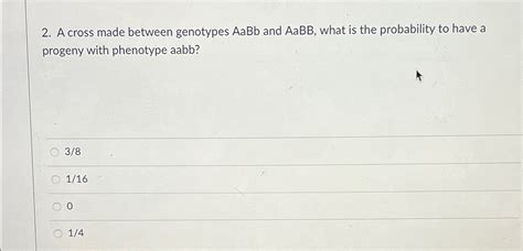 Solved A Cross Made Between Genotypes Aabb And Aabb What Is