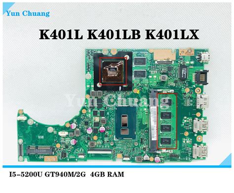 EOENKK K401LB Motherboard For ASUS K401L K401LB K401LX Laptop Mainboard ...